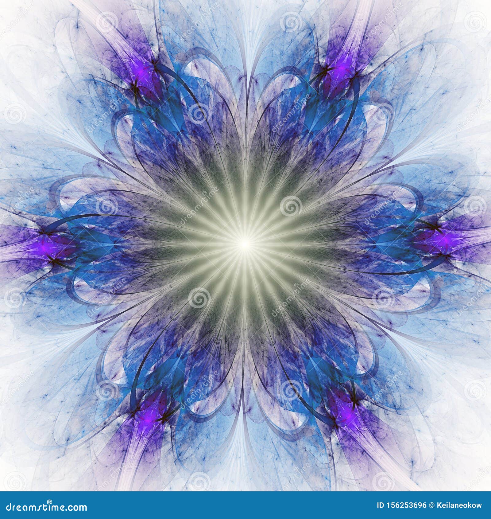 Blue Fractal Flower Stock Illustration Illustration Of Artistic
