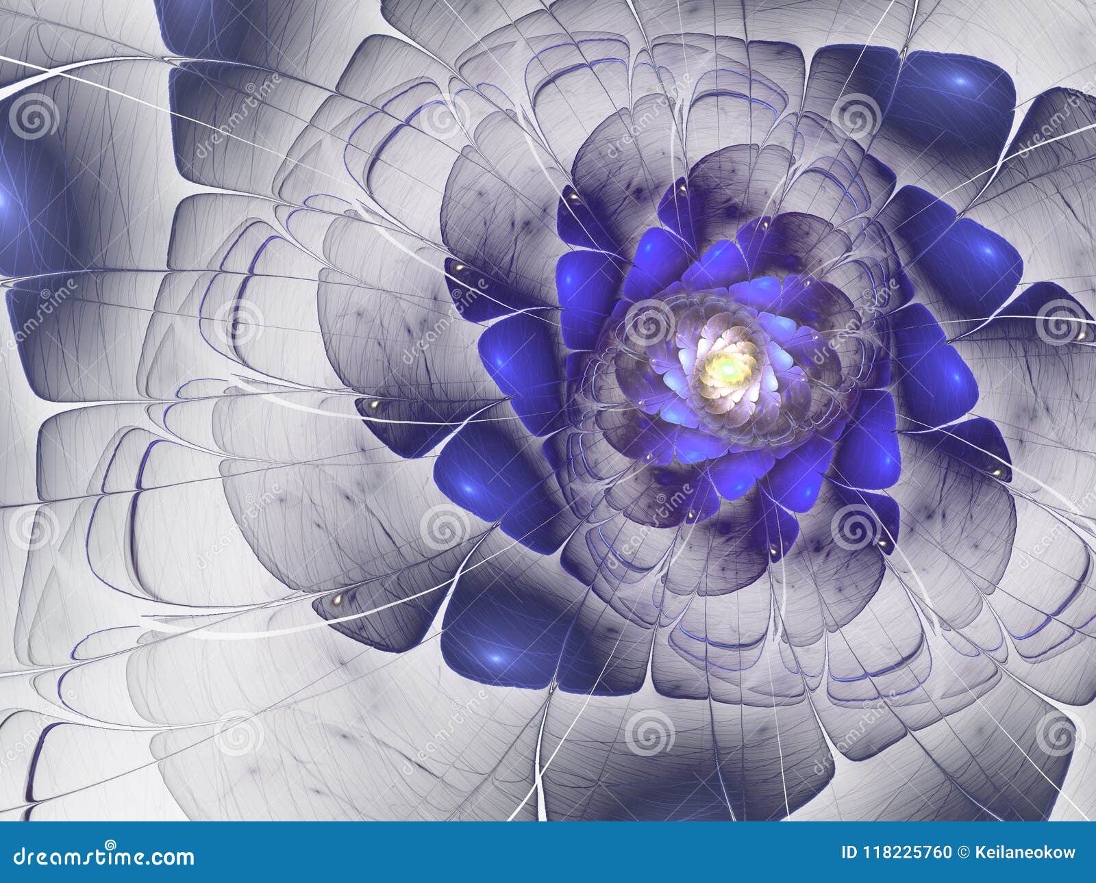 Blue Fractal Flower Stock Illustration Illustration Of Fantasy 118225760