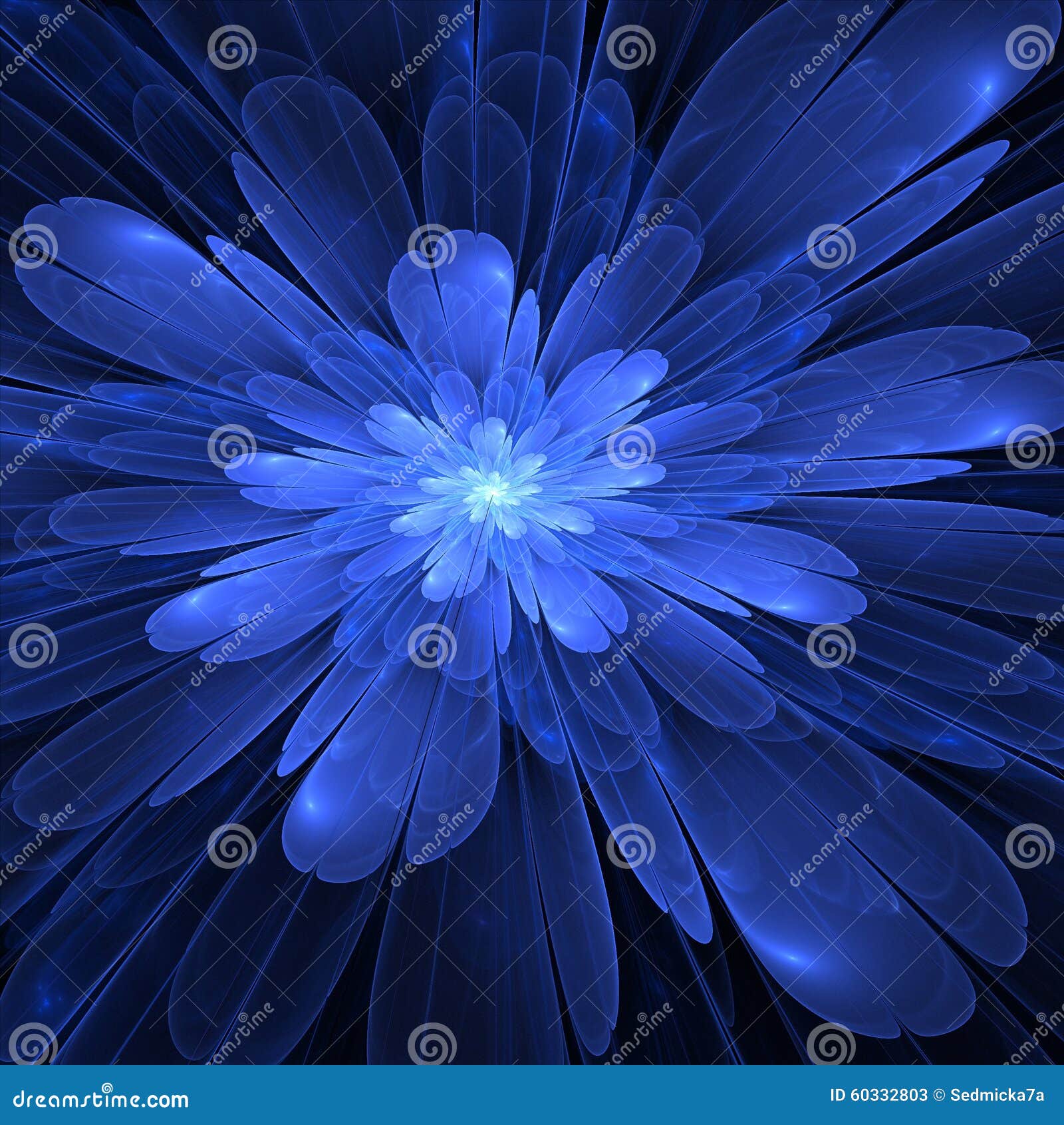 Blue Fractal Flower Stock Illustration Illustration Of Abstract 60332803