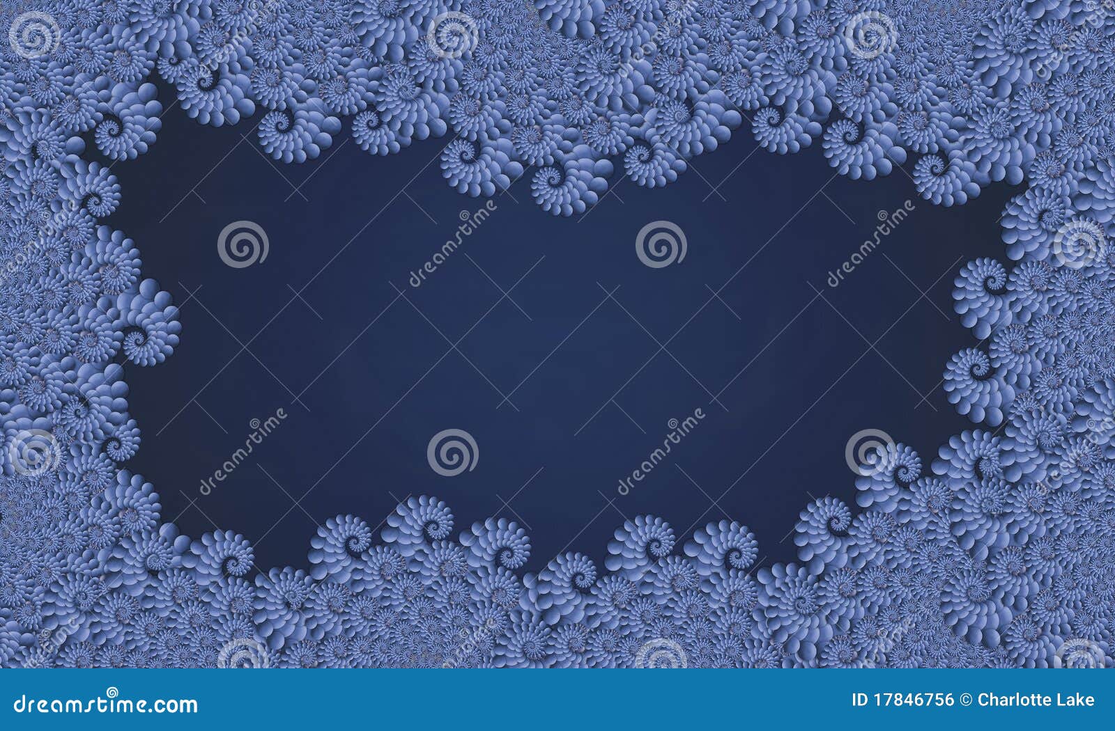 Blue Fractal Frame stock illustration. Illustration of design - 17846756