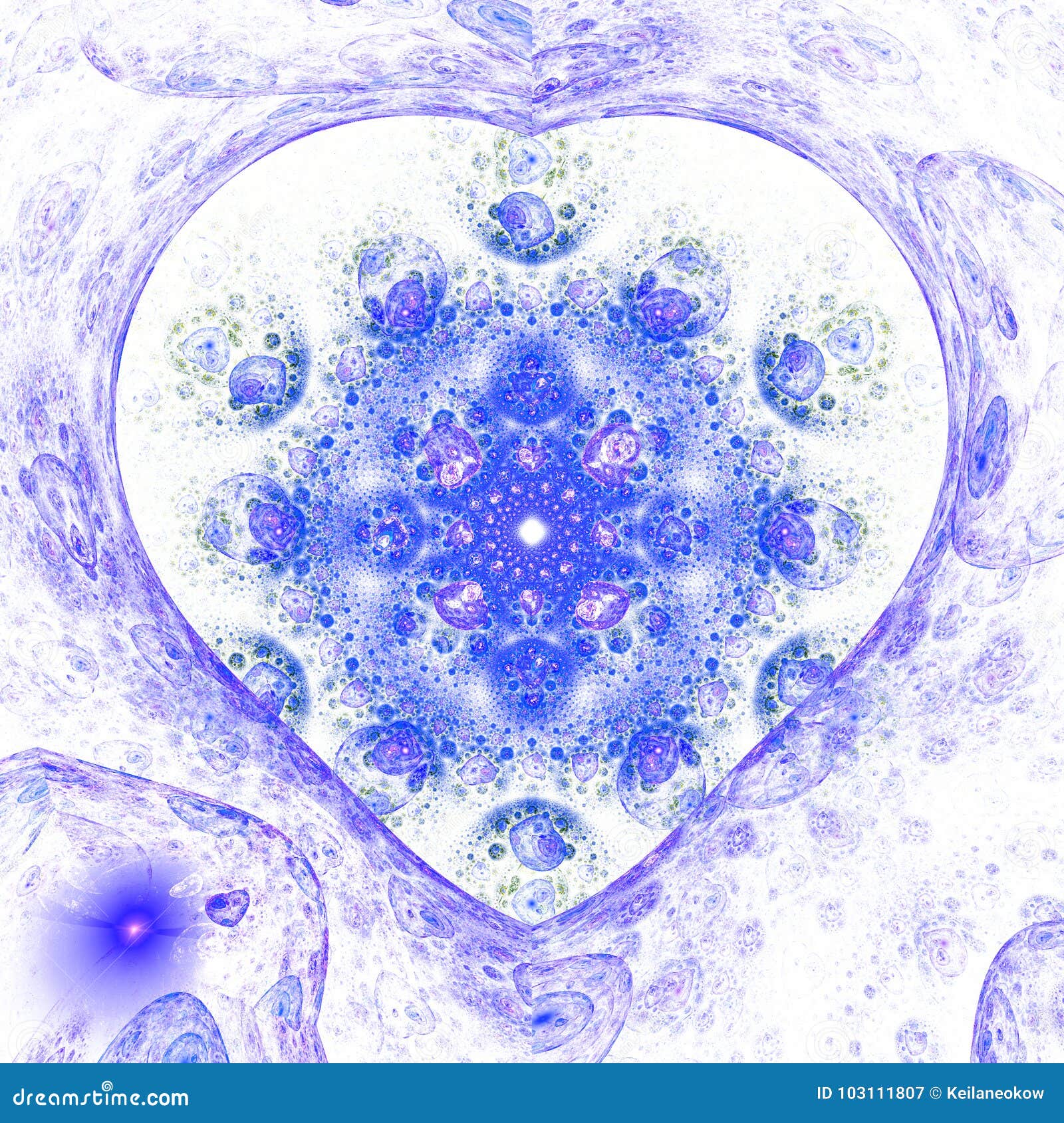 Blue fractal heart stock illustration. Illustration of fantasy - 103111807