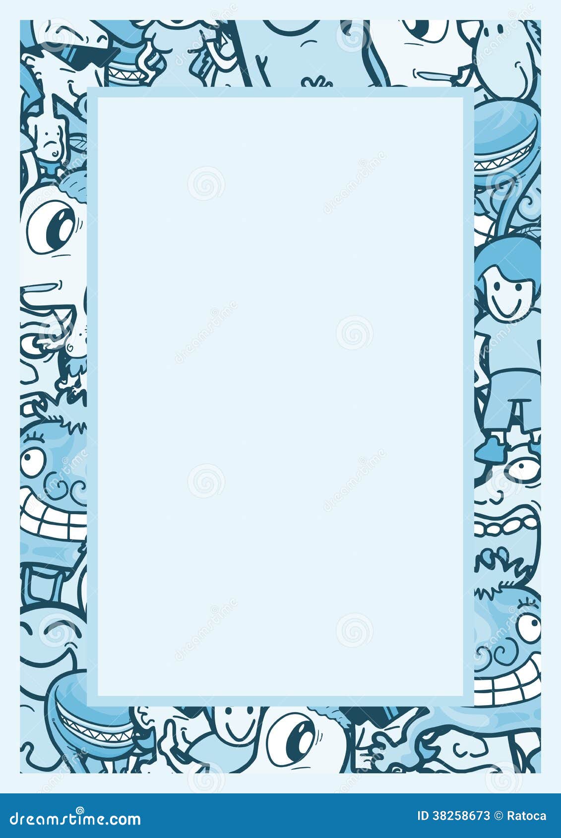 Blue frame stock vector. Illustration of hand, decorated - 38258673