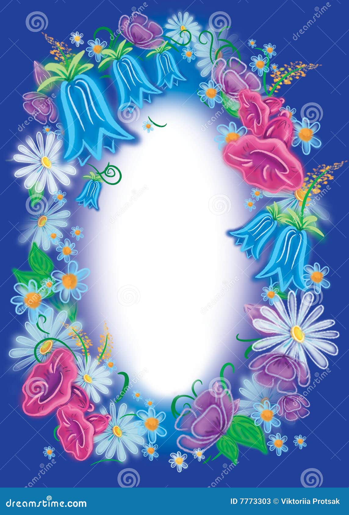 Blue frame stock illustration. Illustration of branch - 7773303