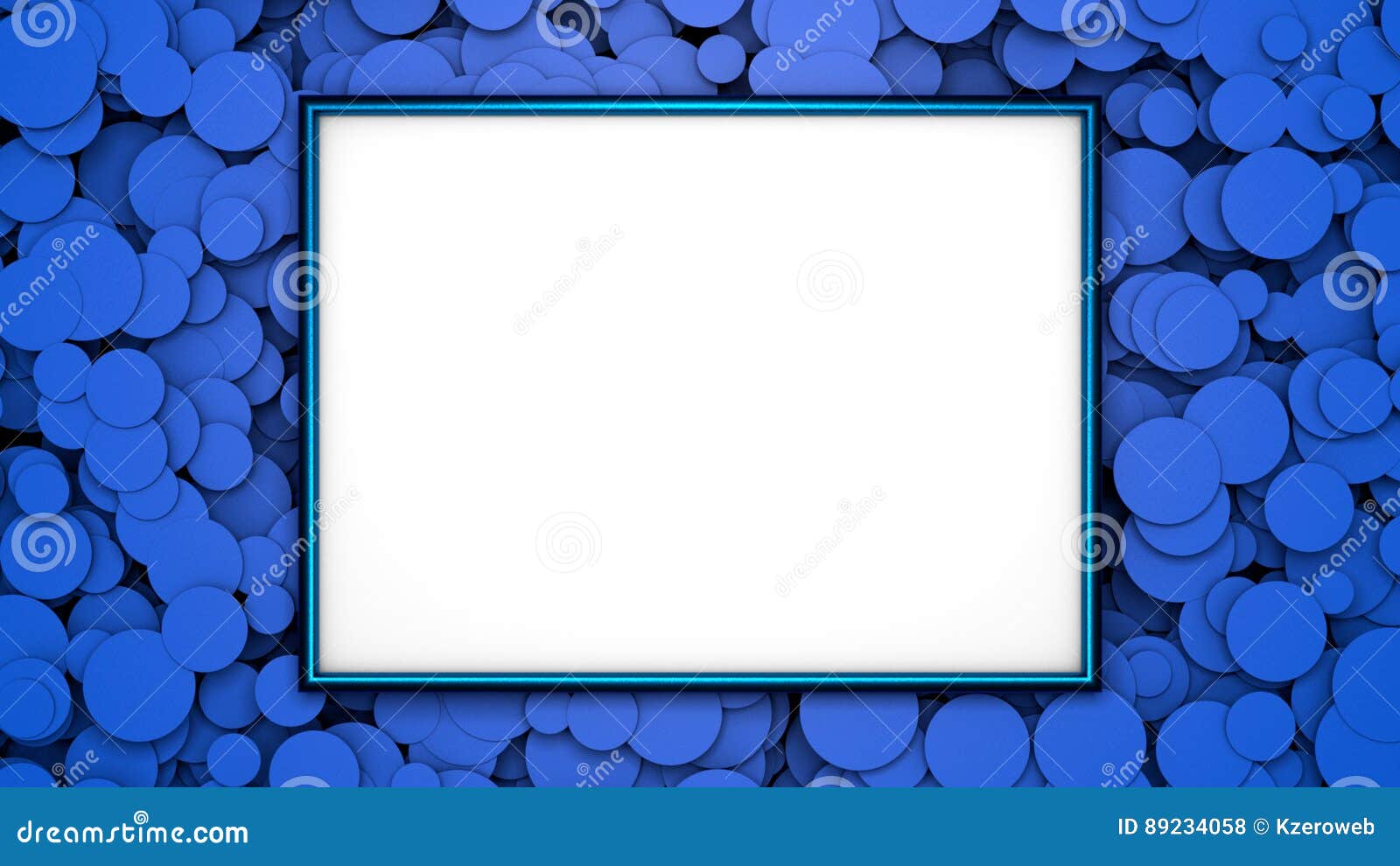 Blue Frame on Background with Blue Circles. Graphic Illustration with ...