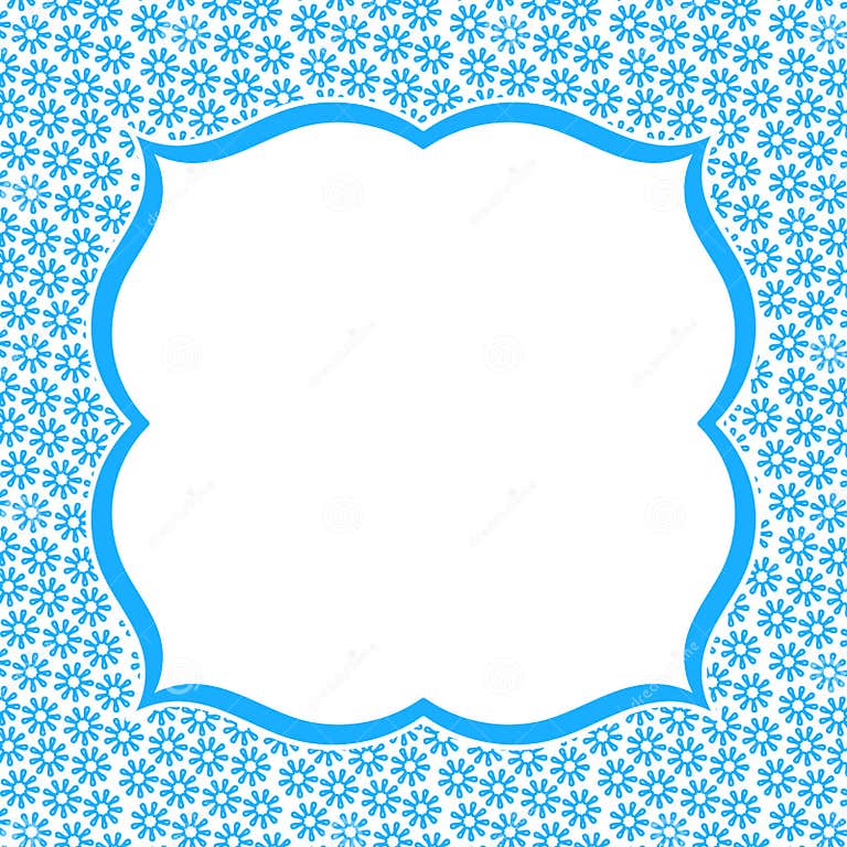 Blue Frame Border Flower Invitation Card Stock Illustration ...