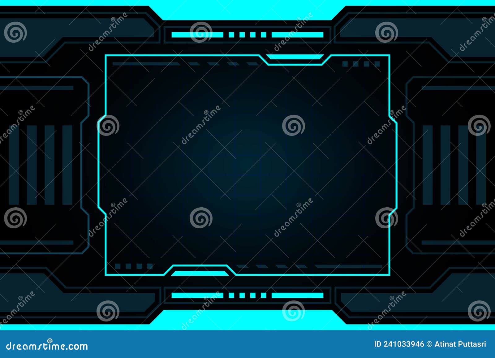 Blue Frame Control Panel Abstract Technology Interface Hud Stock Vector ...