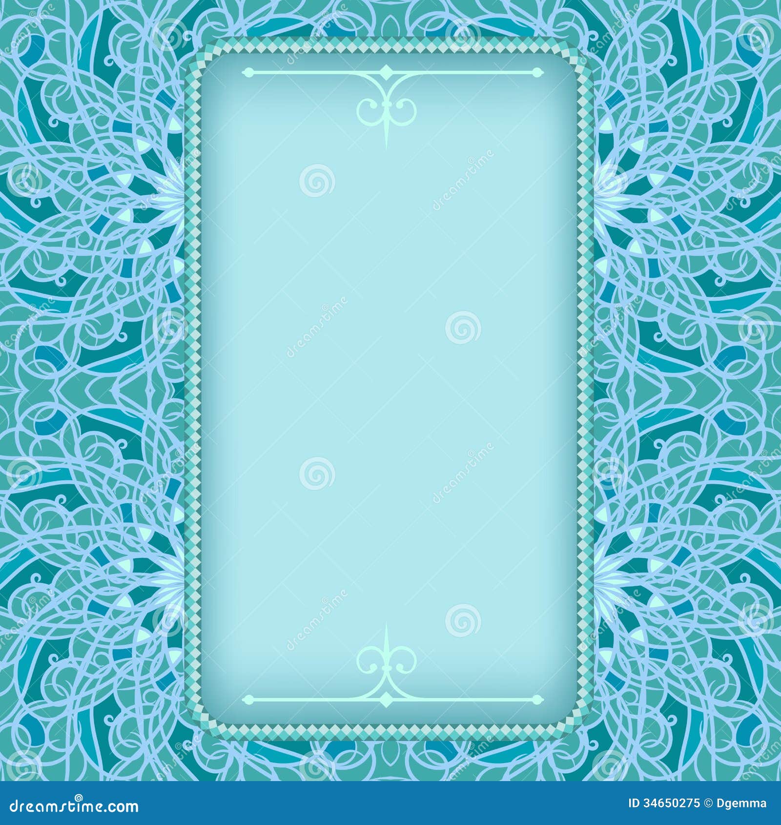 Blue frame stock vector. Illustration of invitation, line - 34650275