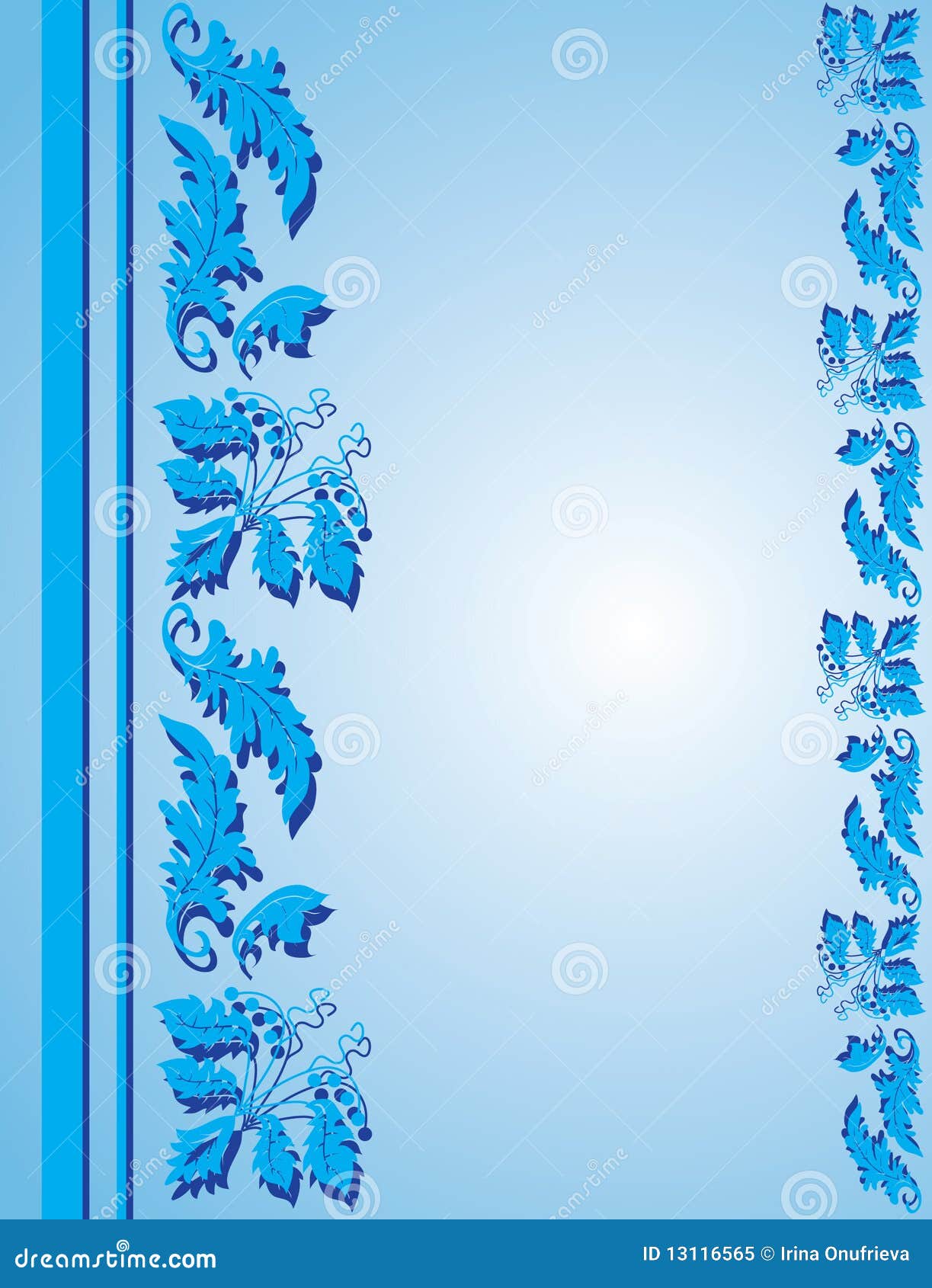 Blue Frame with Floral Ornament Stock Vector - Illustration of frame ...