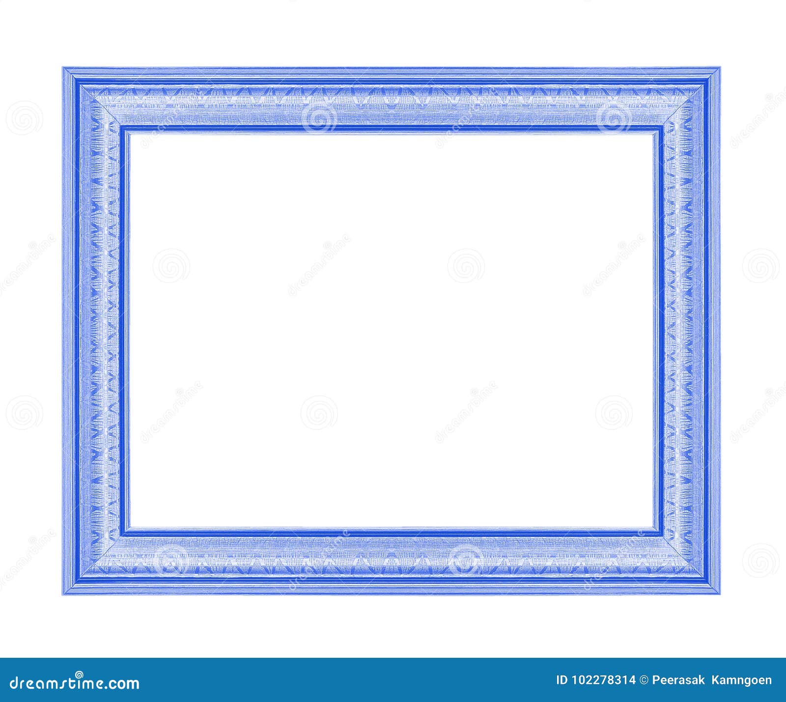 The Blue Frame Isolated on White Background Stock Photo - Image of ...