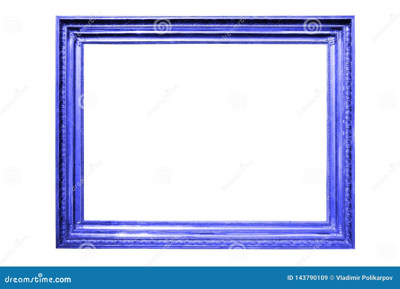 Beautiful Blue Frame Isolated on White Background Stock Image - Image ...