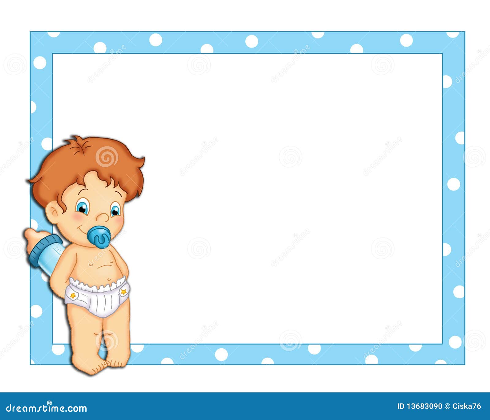 Blue Frame with a Male Child Stock Illustration - Illustration of ...