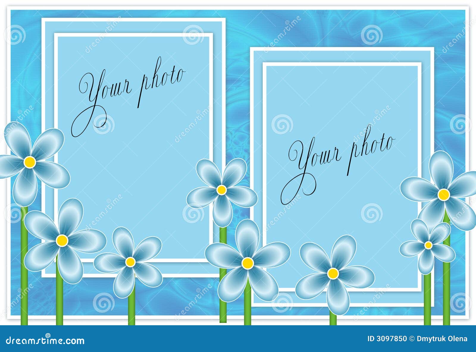Blue frame for photo stock illustration. Illustration of border - 3097850