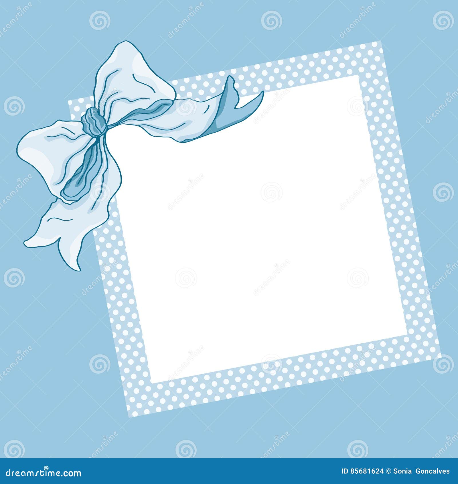 Blue frame and ribbon stock vector. Illustration of card - 85681624