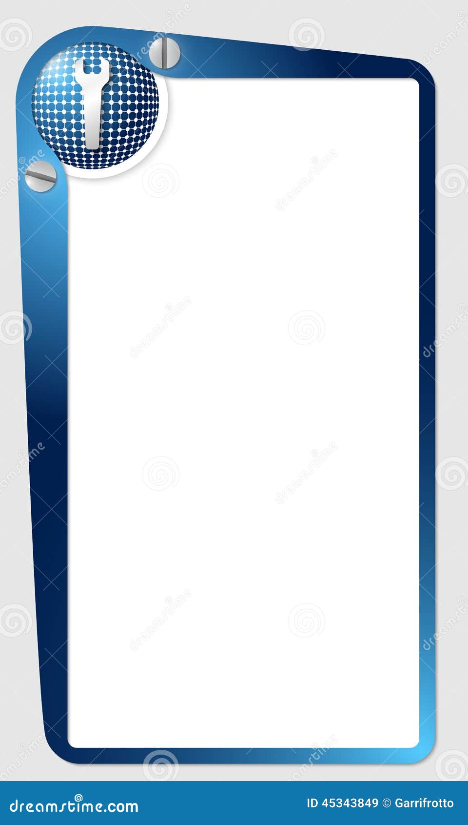 Blue frame stock vector. Illustration of border, maintenance - 45343849
