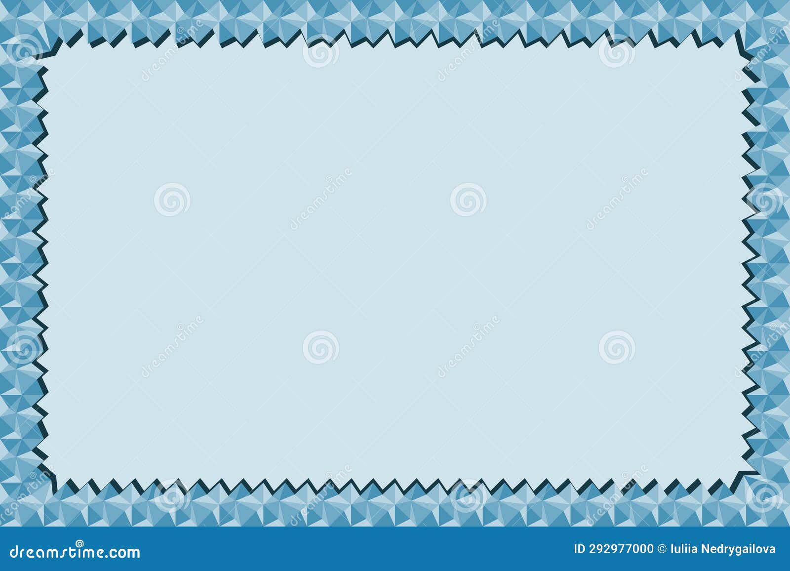 Blue Frame with Triangles, Ice Border with Copy Space, Vector Stock ...