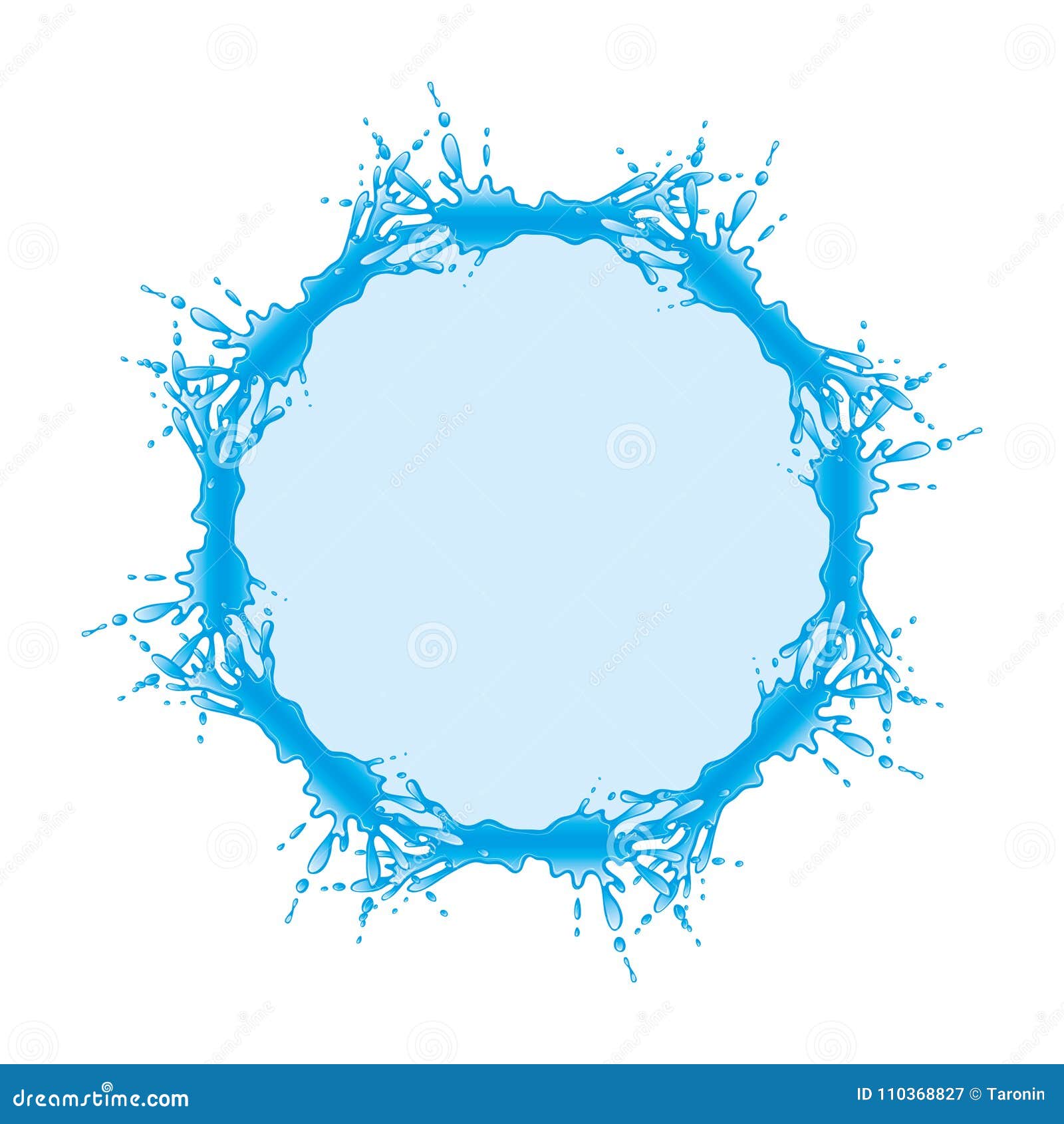 Blue Frame of Water Splash. Stock Vector - Illustration of isolated ...