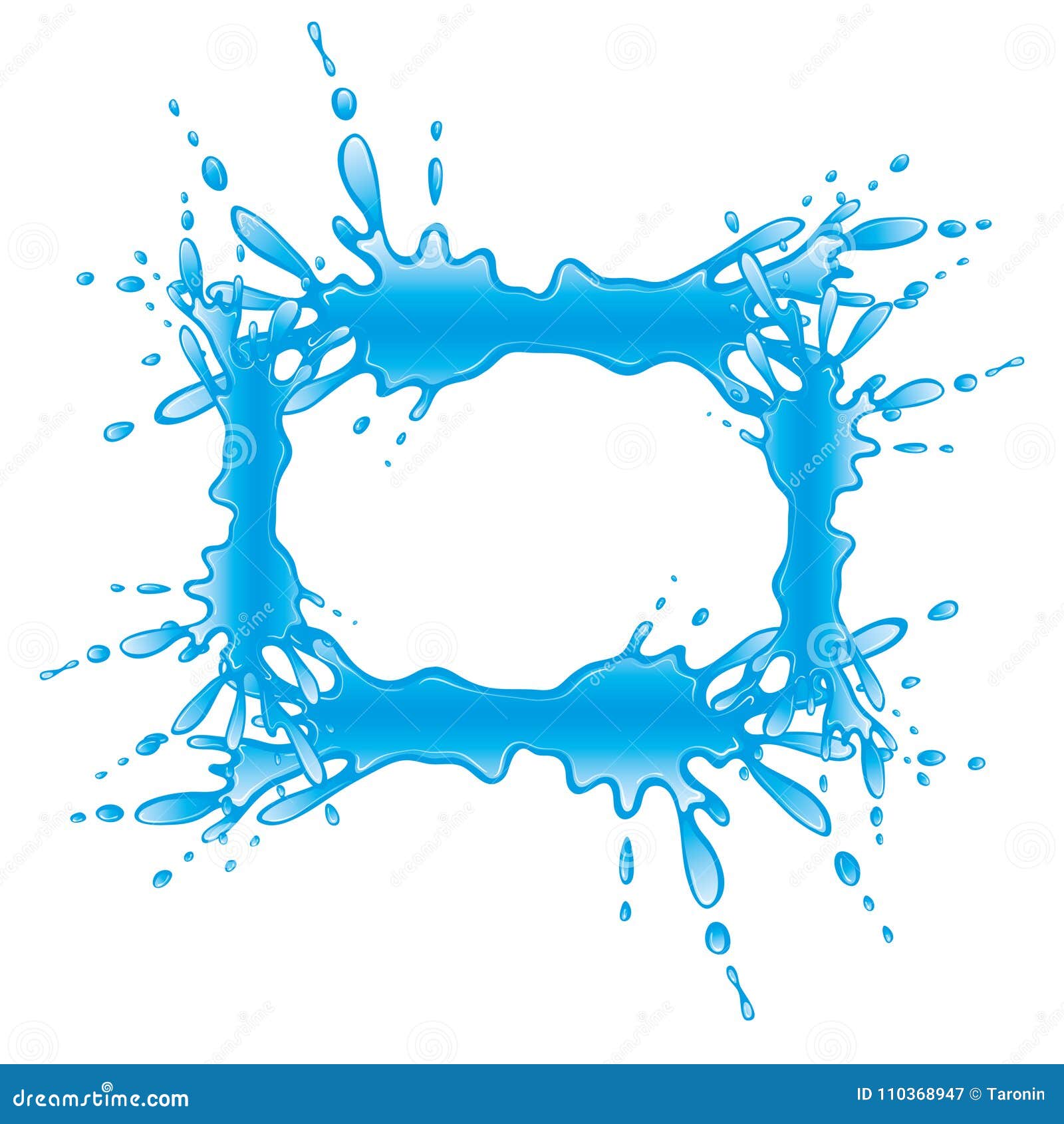 Blue Frame of Water Splash. Stock Vector - Illustration of fresh, sign ...