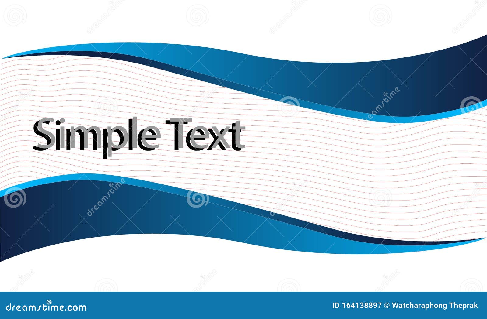 Blue Frame and Wave Blend with Simple Text Stock Vector - Illustration ...