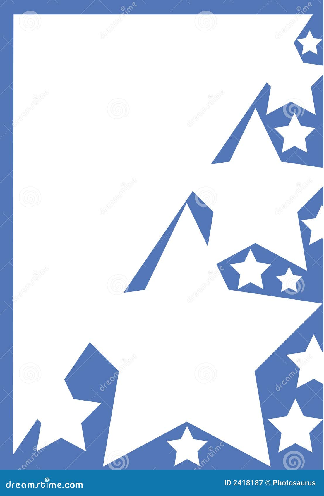 Blue Frame with White Stars Stock Vector - Illustration of decorative ...