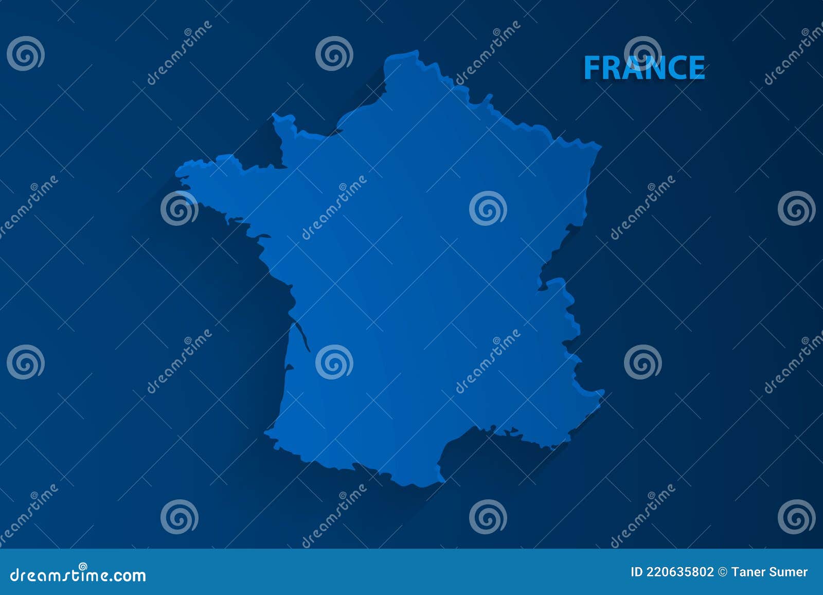 Blue France Map Background, Vector Stock Vector - Illustration of north ...
