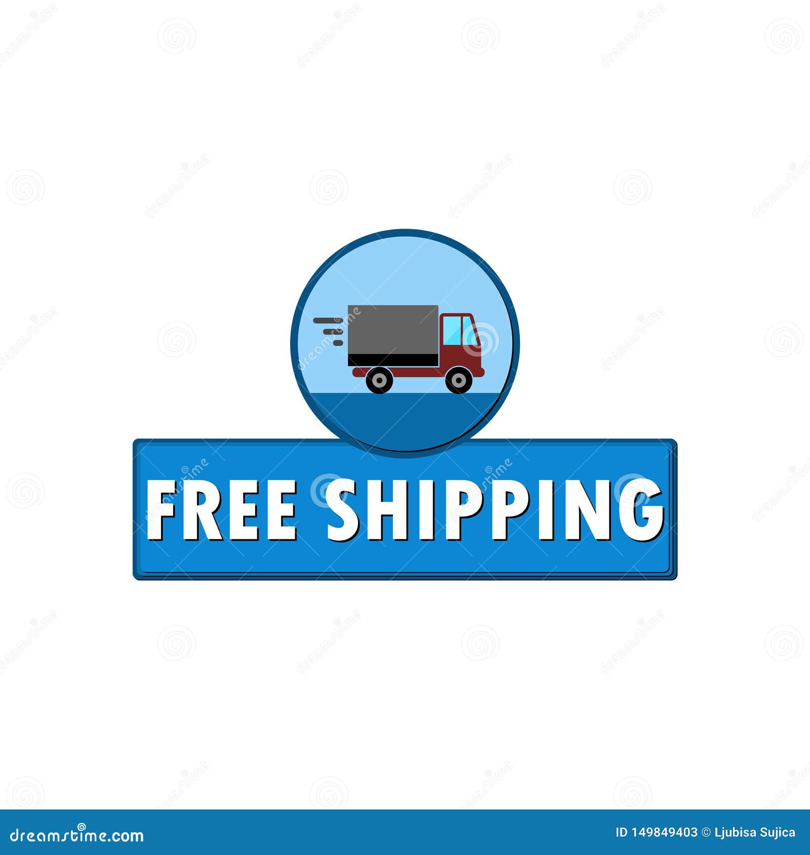 Blue Free Shipping Sign, Button, Icon Stock Vector - Illustration of ...