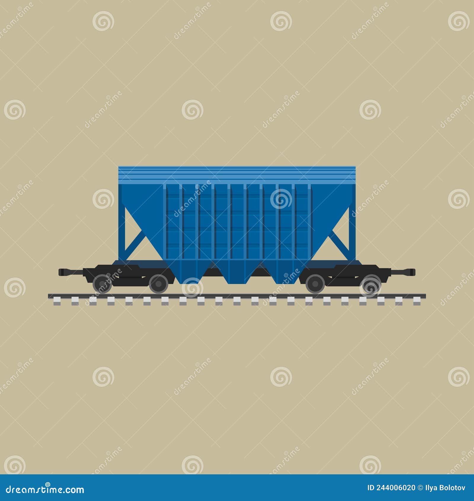 Freight Rail Wagon Loaded With Coal Outline Drawing Stock Photography ...