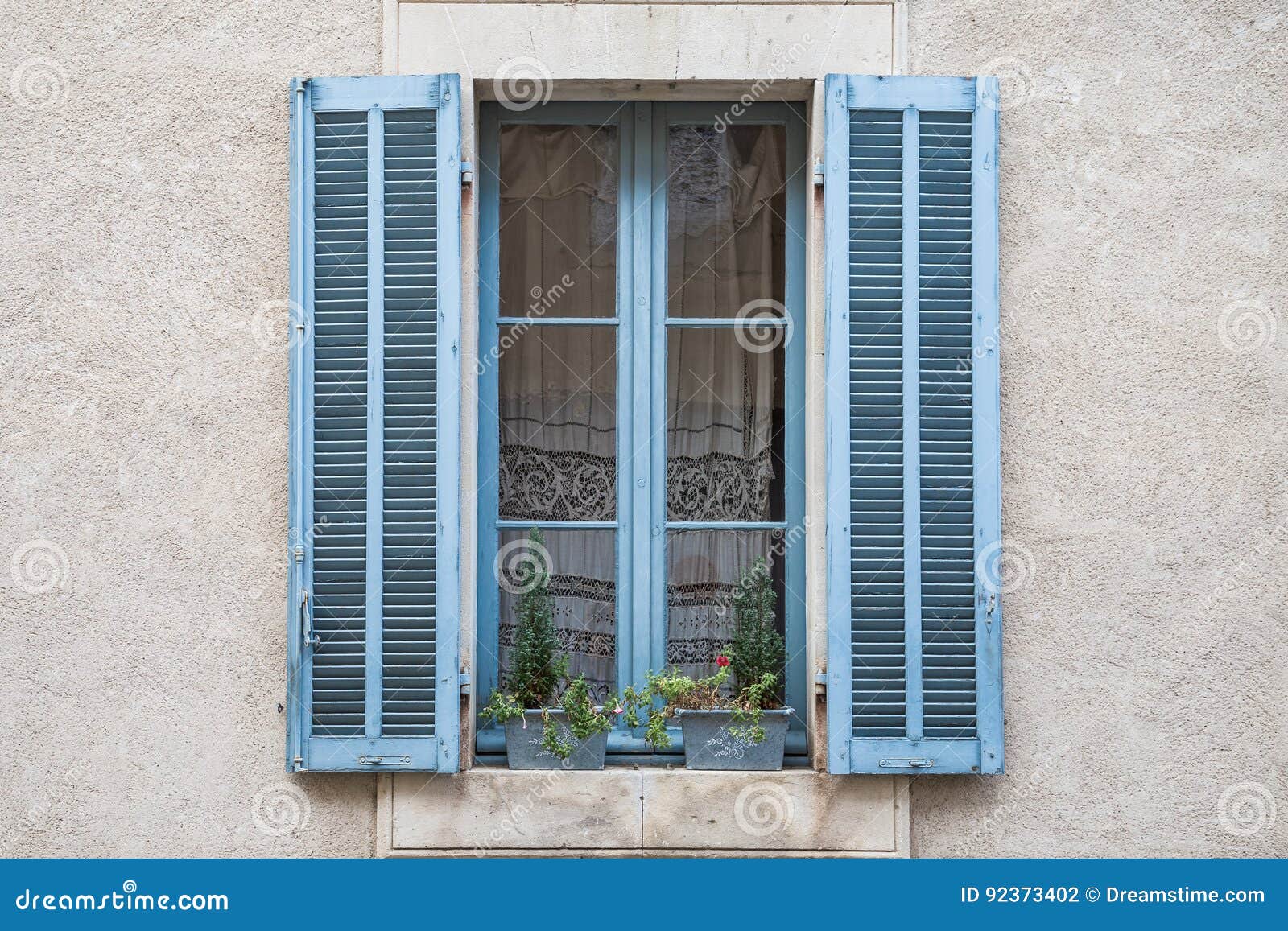 Blue French Windows in Provence Stock Photo - Image of style, beautiful ...