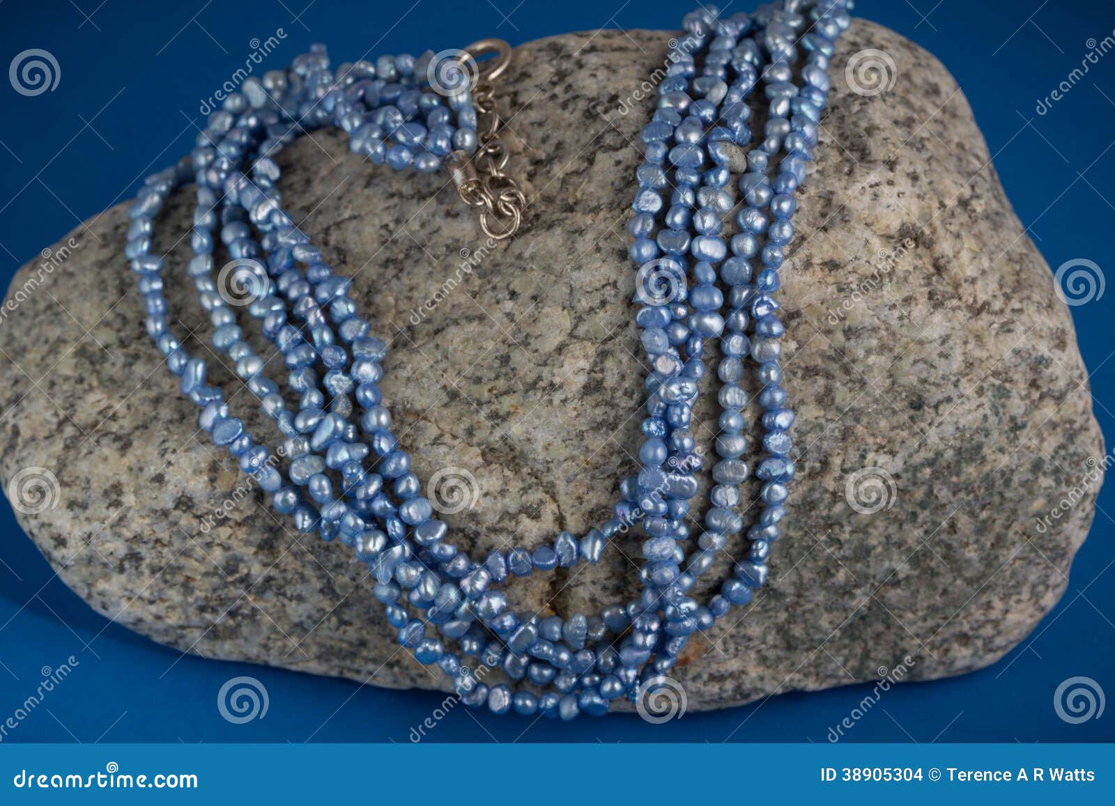 Blue Freshwater Pearls on Granite Stock Photo - Image of vignette ...