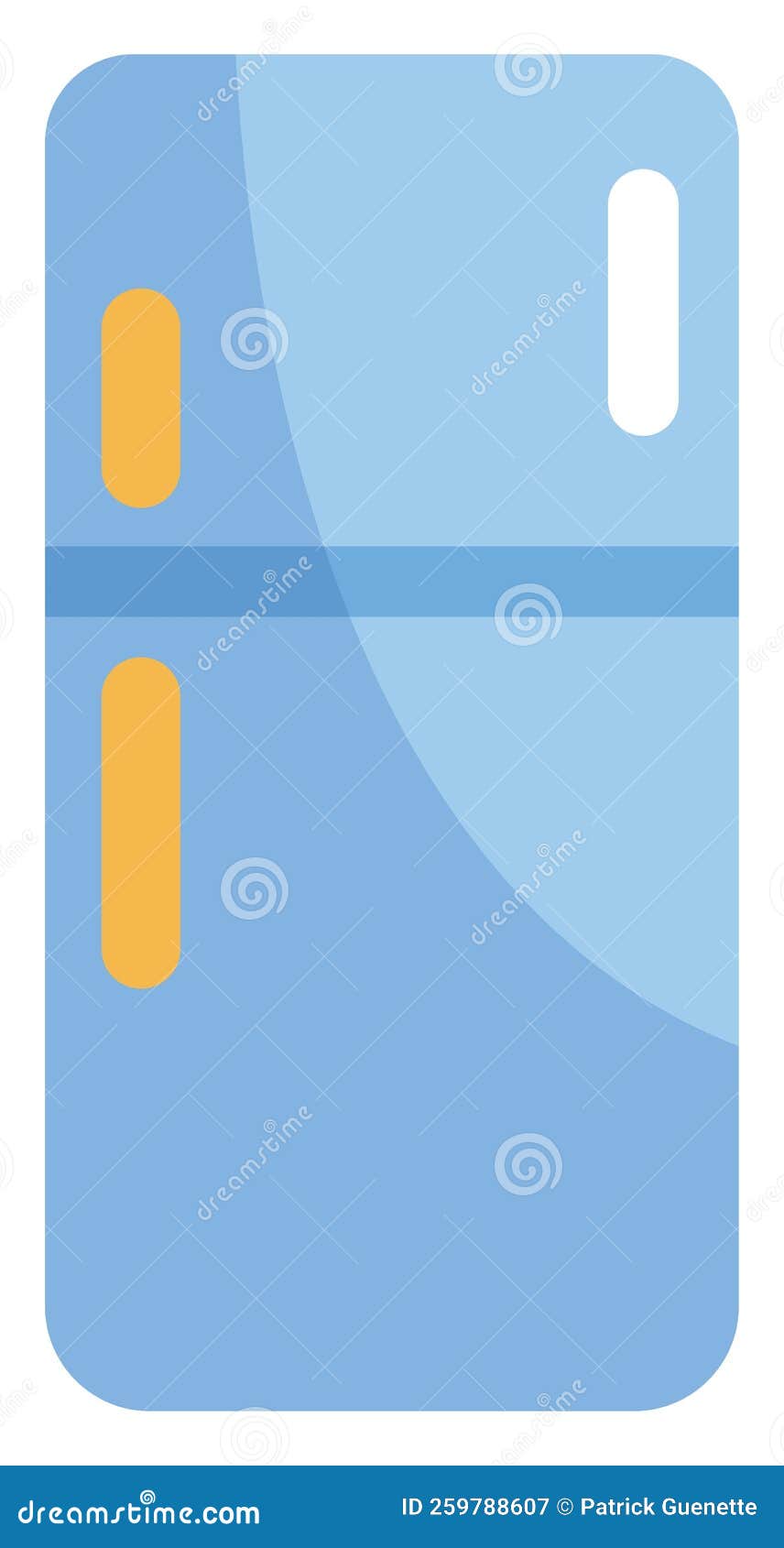 Blue fridge, icon icon stock vector. Illustration of flat - 259788607