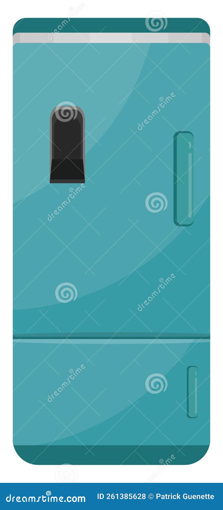 Blue fridge, icon stock vector. Illustration of container - 261385628