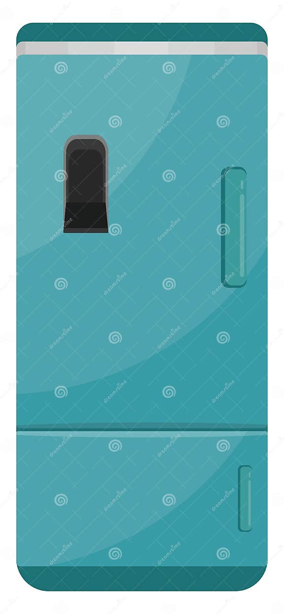 Blue fridge, icon stock vector. Illustration of container - 261385628