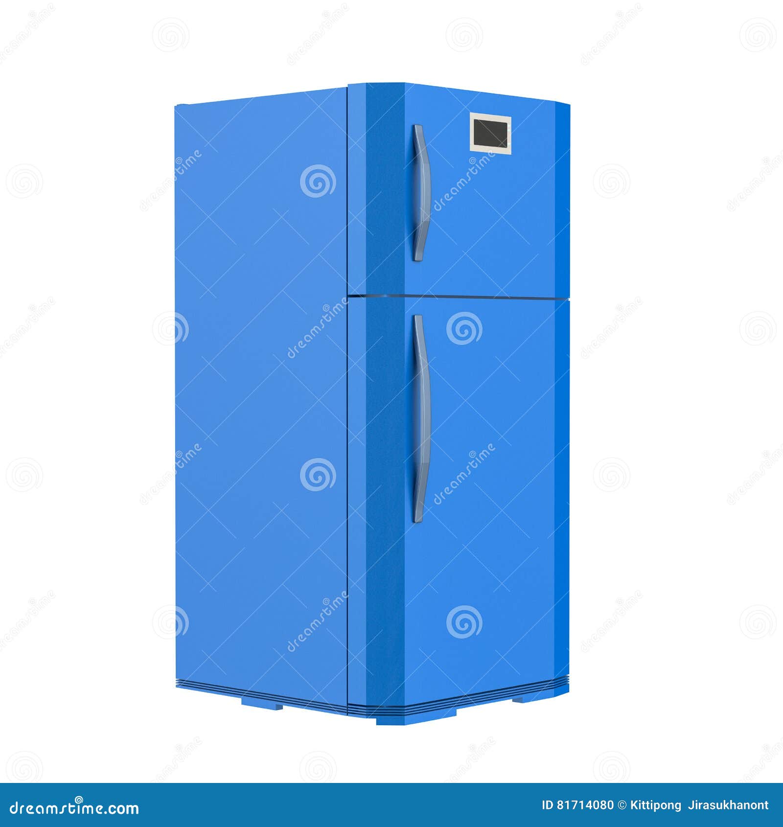 Blue Fridge Isolated on White Stock Photo - Image of electric, freeze ...