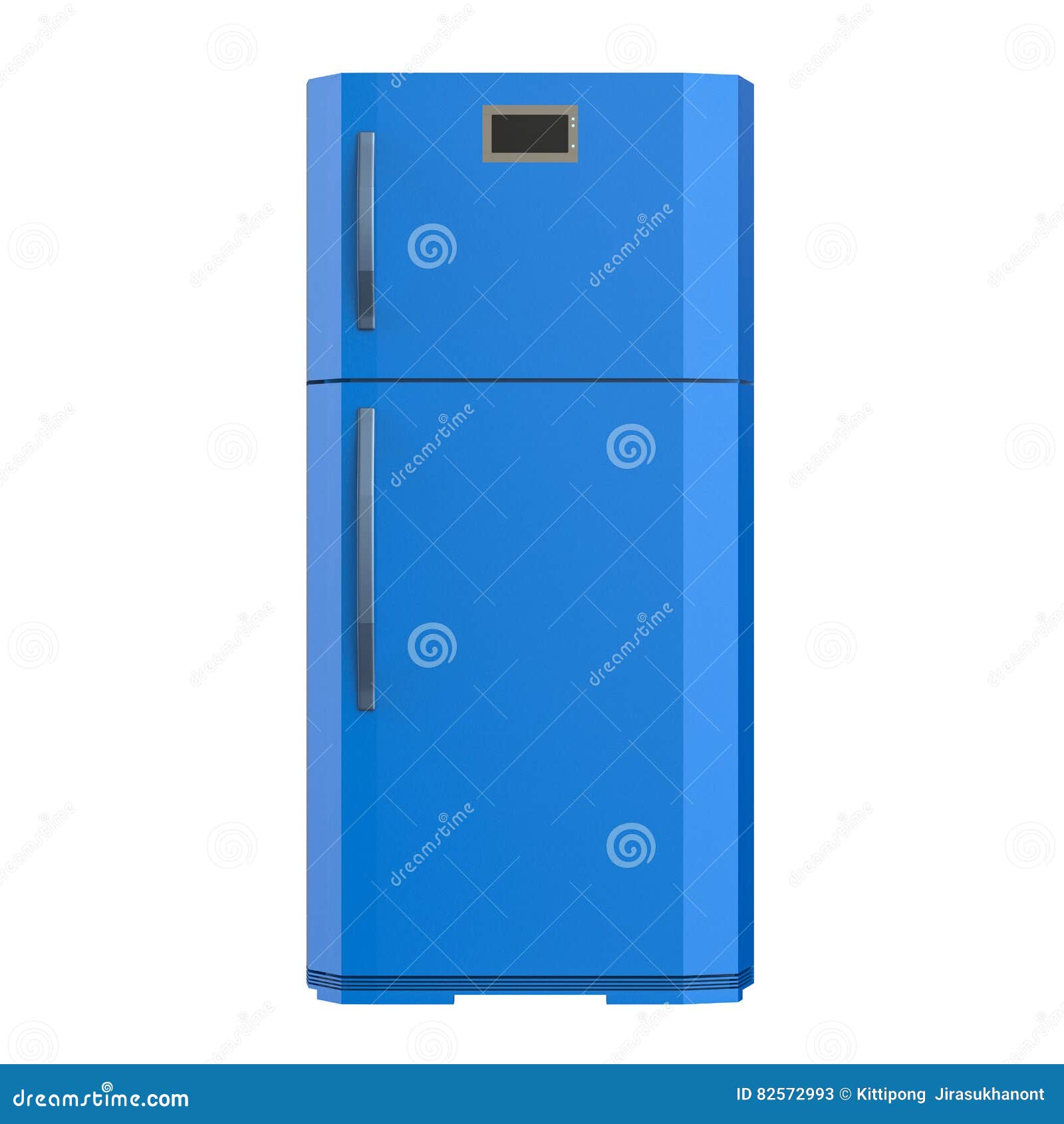 Blue Fridge Isolated on White Stock Illustration - Illustration of ...