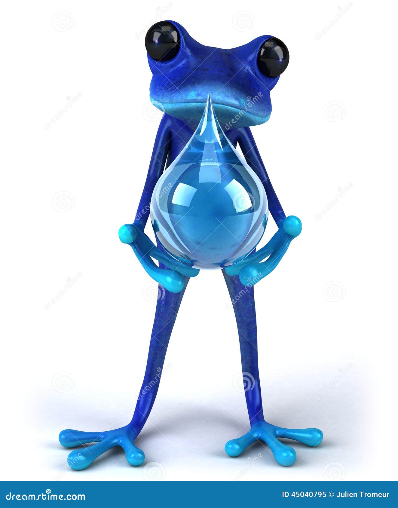Blue frog stock illustration. Illustration of slimy, toad - 45040795