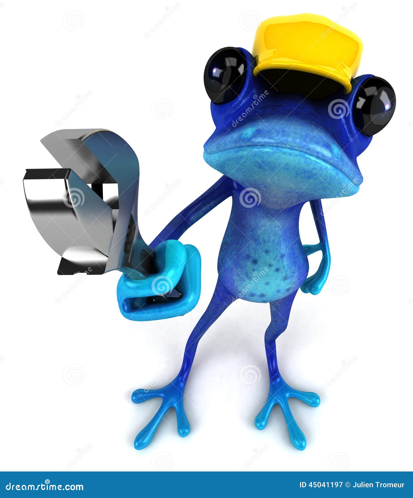 Blue frog stock illustration. Illustration of construction - 45041197