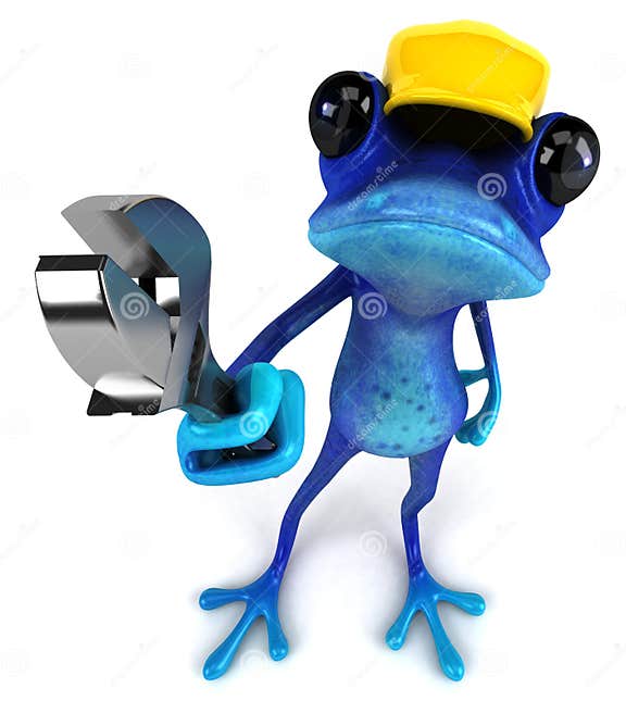 Blue frog stock illustration. Illustration of construction - 45041197