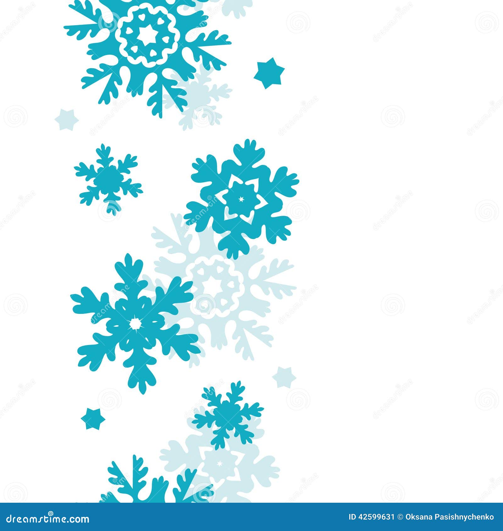 Blue Frost Snowflakes Vertical Seamless Pattern Stock Vector ...