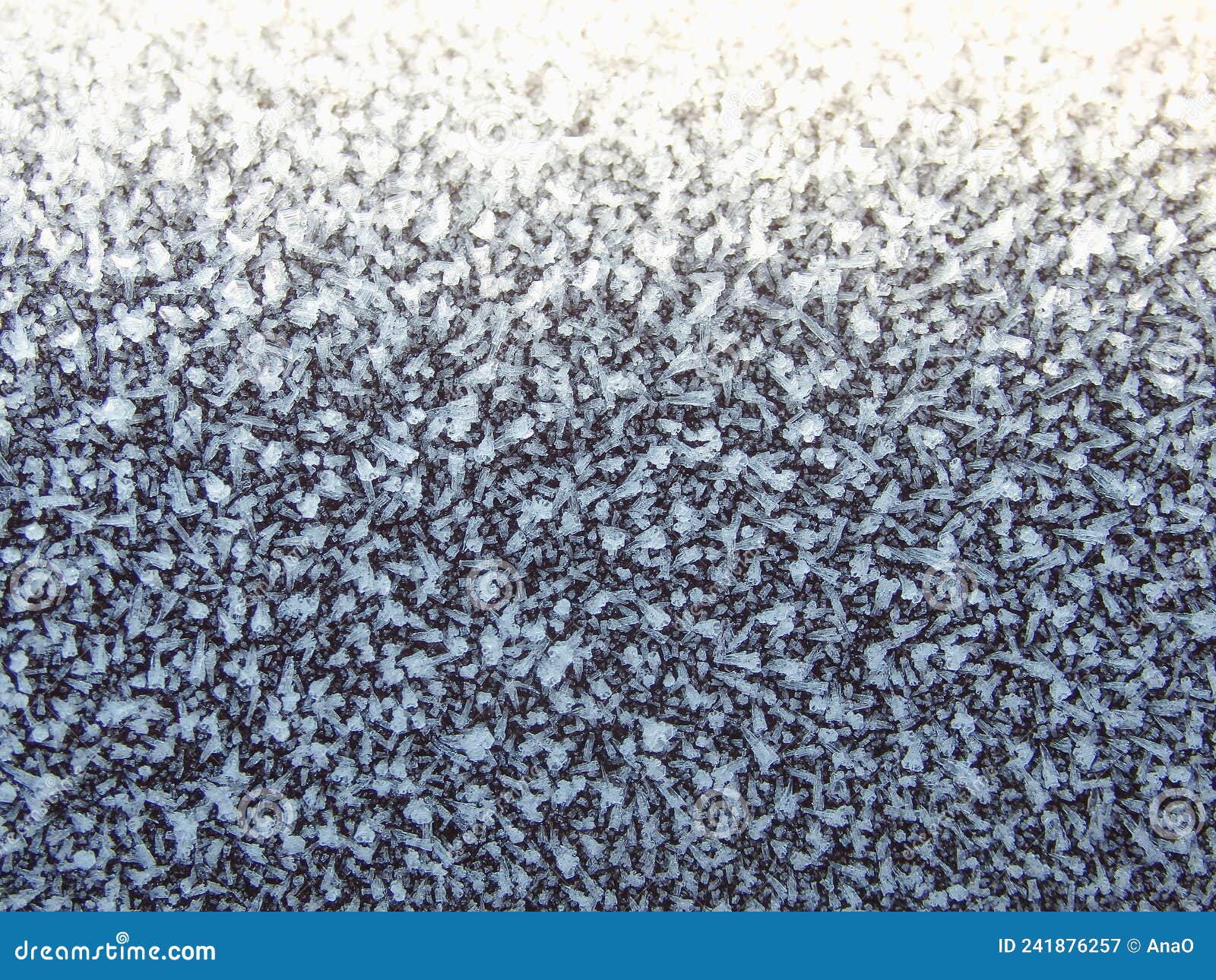 Blue Frost Texture. Thawed Hoarfrost Gradient Frost Pattern on Surface ...