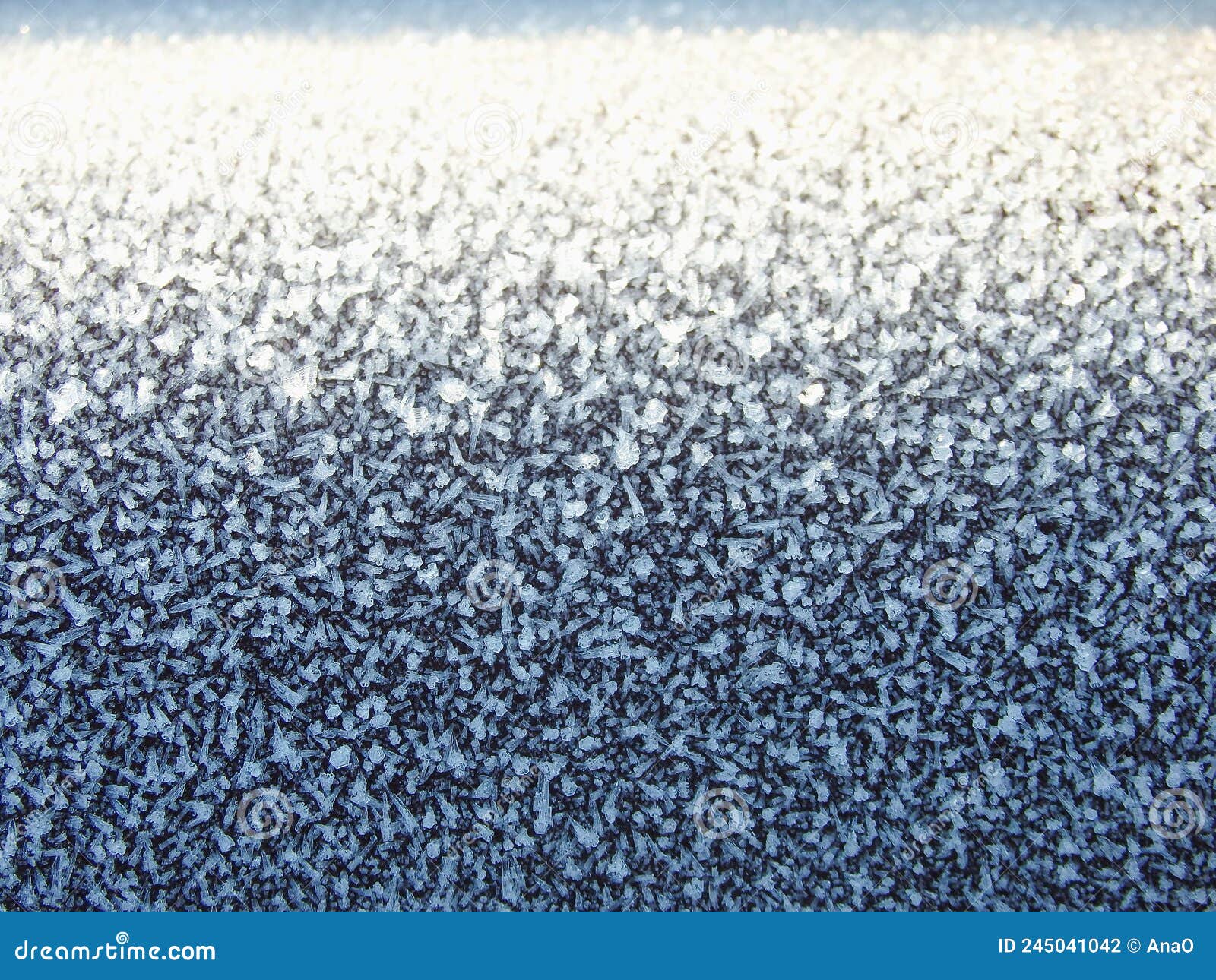 Blue Frost Texture. Thawed Hoarfrost Gradient Frost Pattern on Surface ...