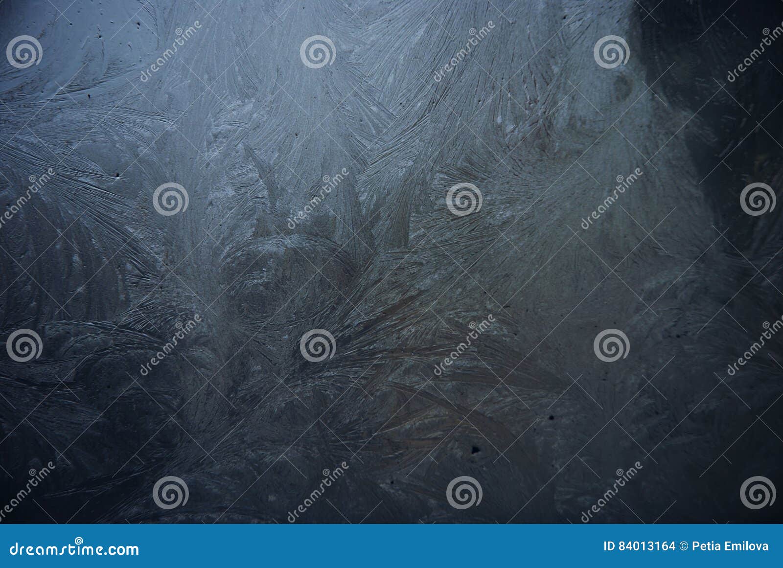 Blue Frosting Window with Ice Stock Photo - Image of closeup, landscape ...