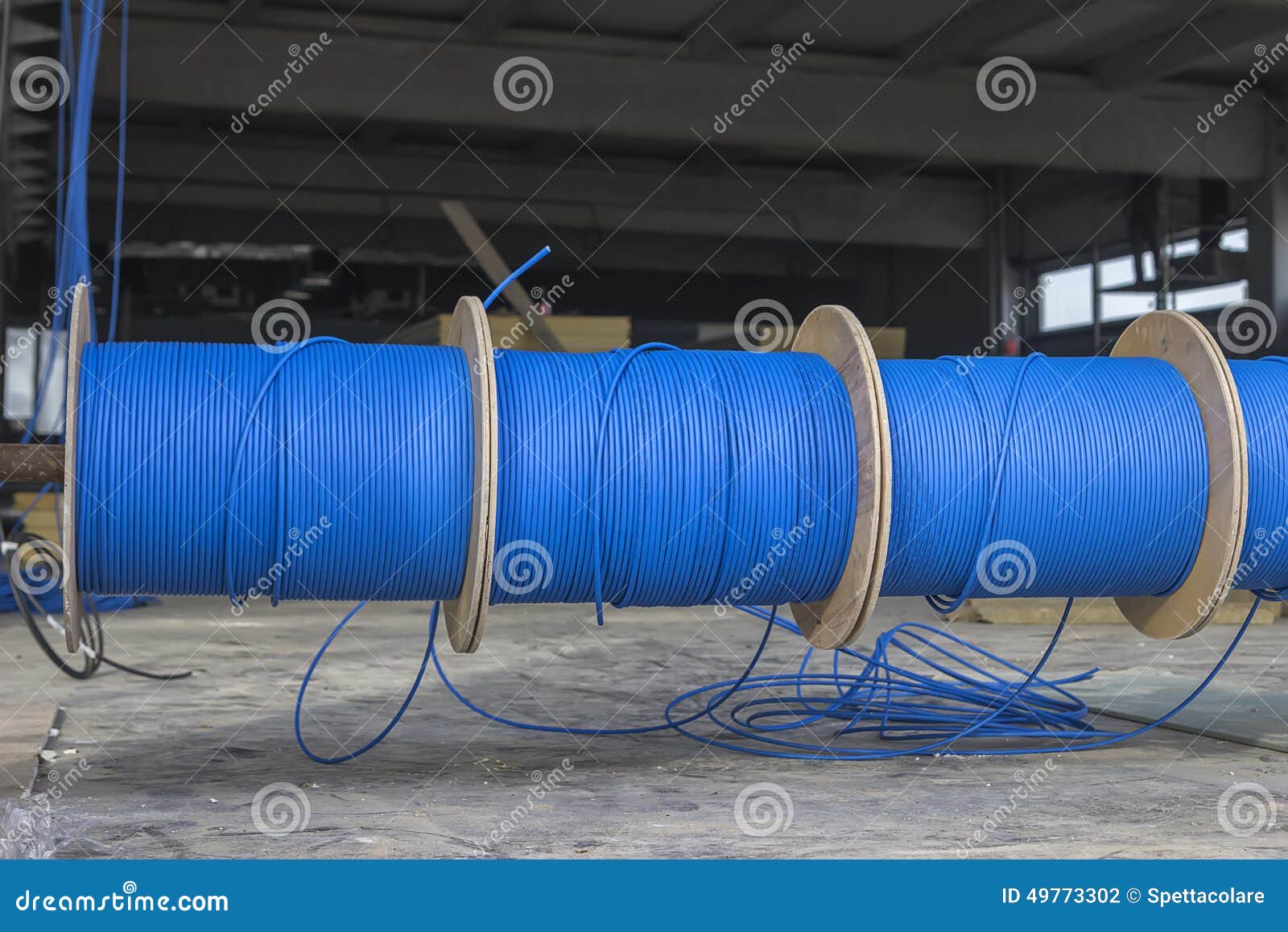 Blue Ftp Ethernet Cable Reels Stock Photo - Image of link, network ...