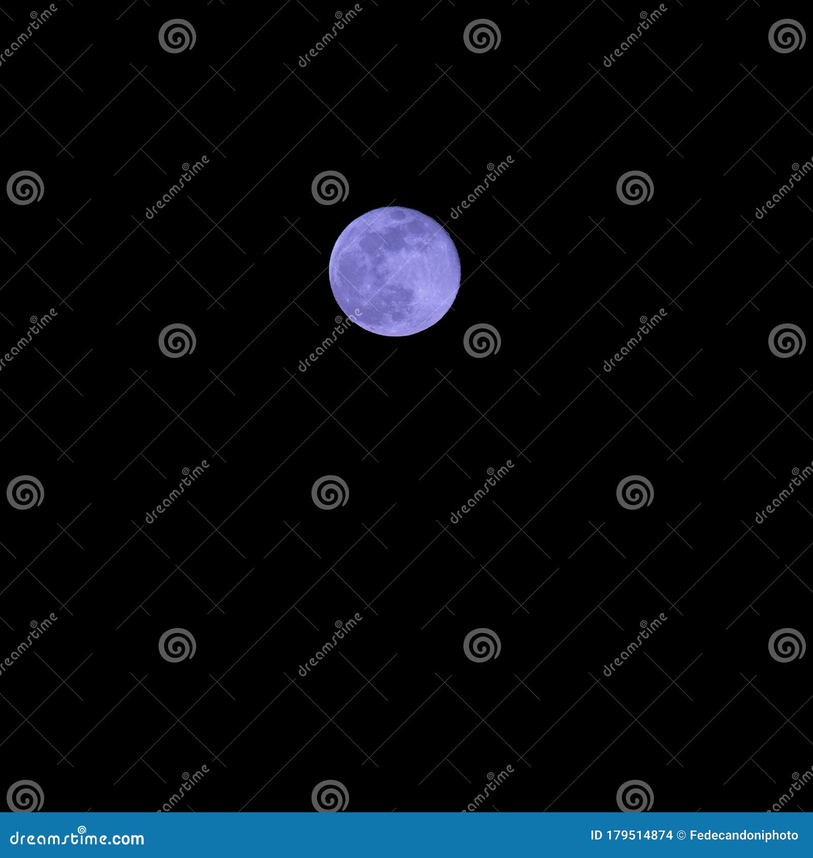 Blue full moon stock photo. Image of crater, midnight - 179514874
