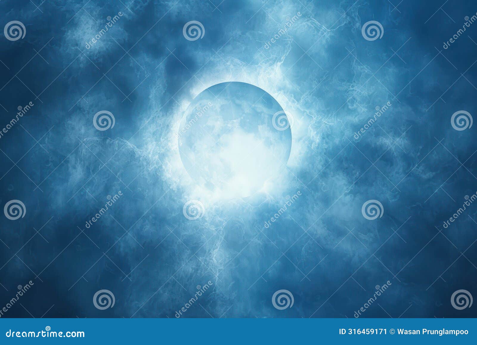 Blue Full Moon with Stormy Clouds Stock Image - Image of event, nature ...