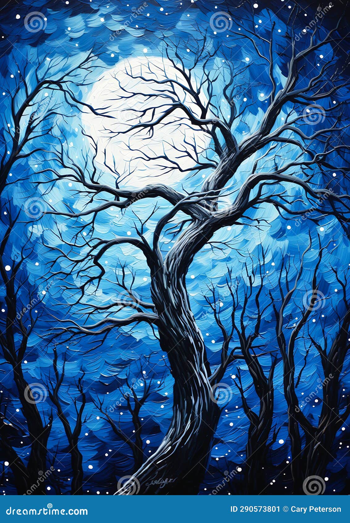 The Blue Full Moon stock illustration. Illustration of difficult ...