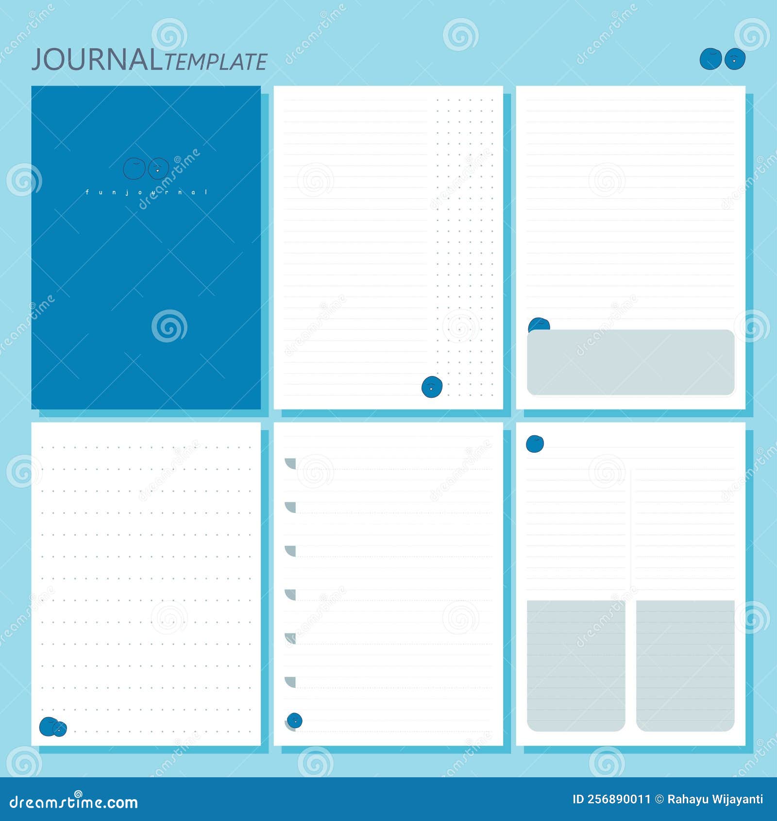 Blue Fun Journal Planner Template Stock Vector - Illustration of mind ...