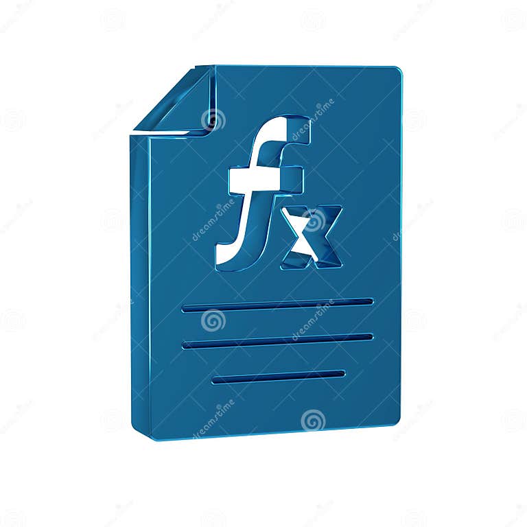 Blue Function Mathematical Symbol Icon Isolated on Transparent ...