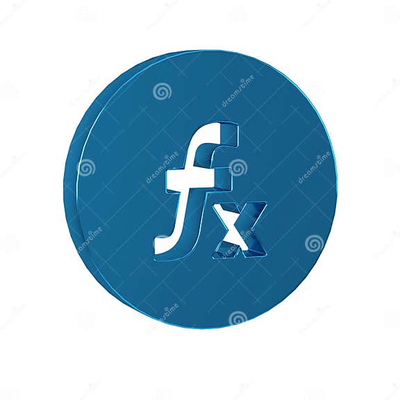 Blue Function Mathematical Symbol Icon Isolated on Transparent ...
