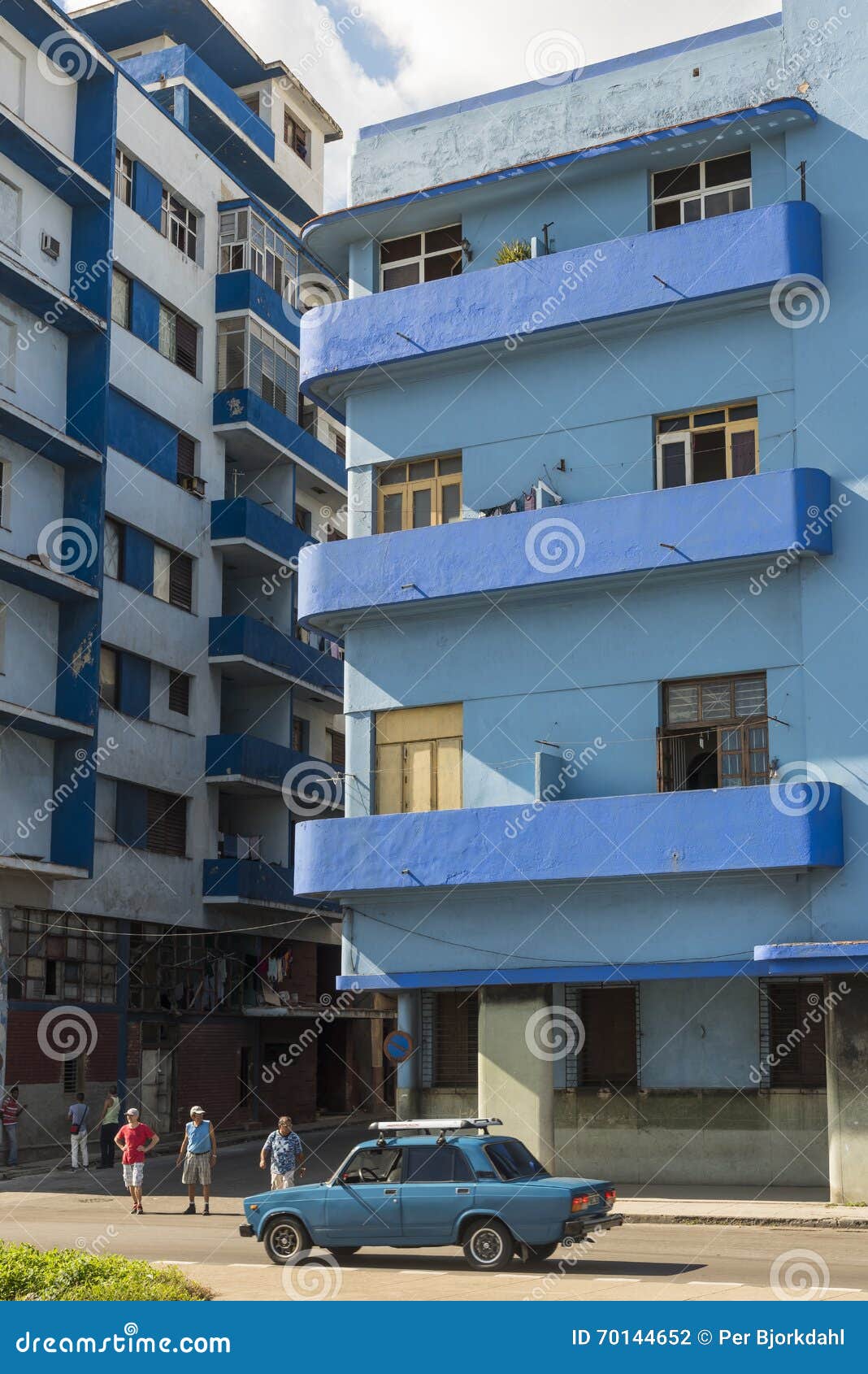 Blue Functionalistic Apartment Building Havana Editorial Photography ...