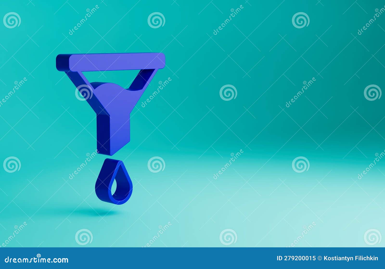 Blue Funnel or Filter Icon Isolated on Blue Background. Minimalism ...