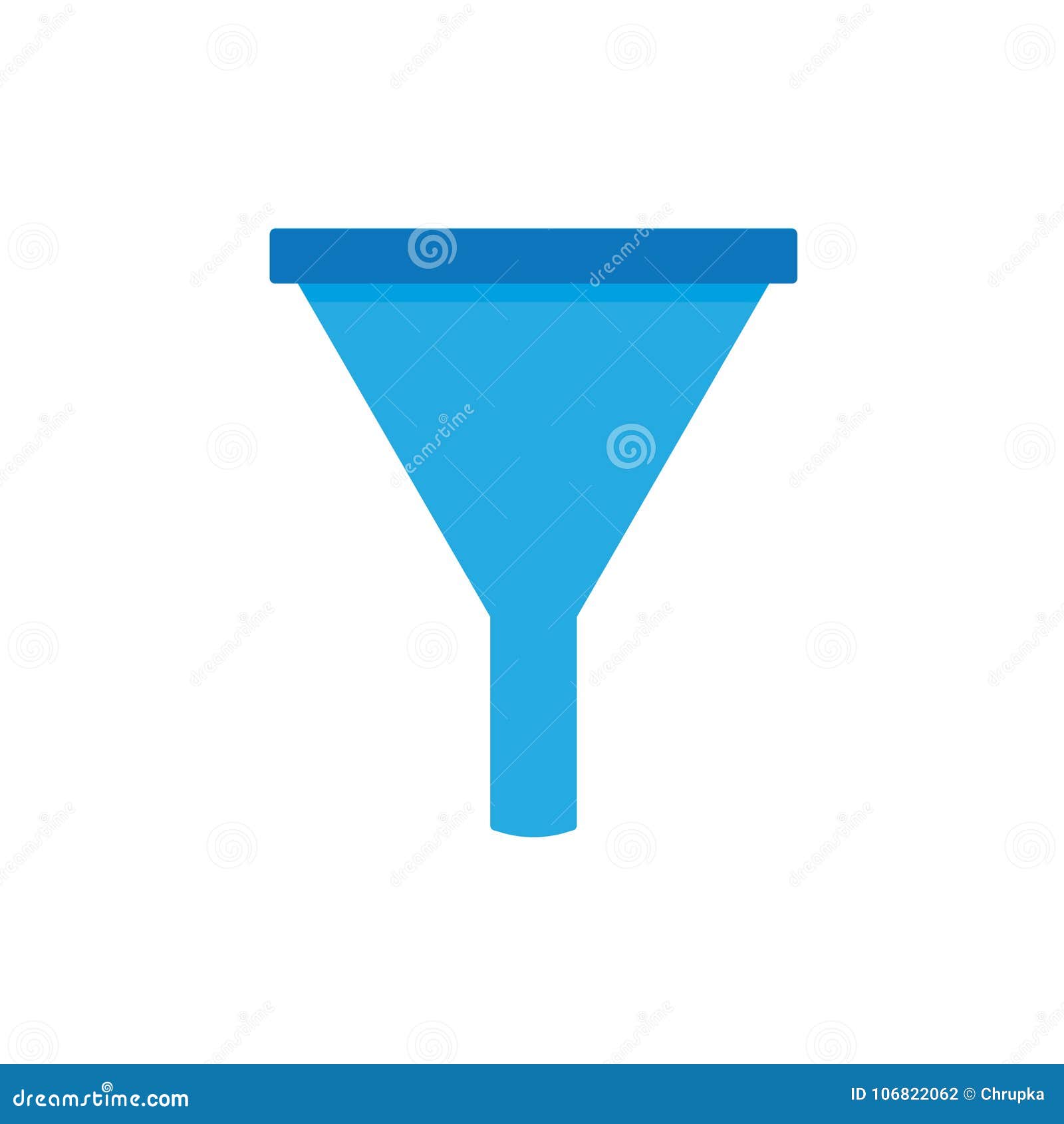 Blue funnel icon stock vector. Illustration of silhouette - 106822062